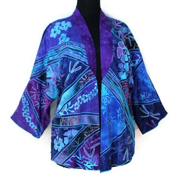 Embroidered Hawiian Jacket with Contrast Lining | Tropical Tantrum